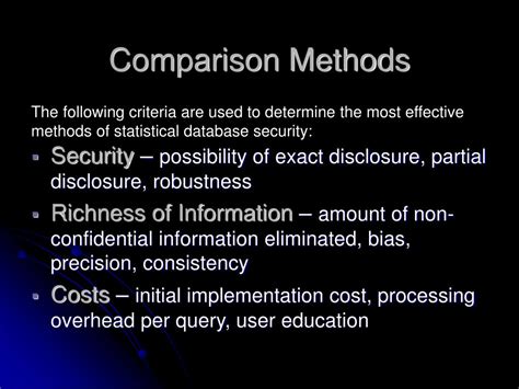 Ppt Security Methods For Statistical Databases By Karen Goodwin
