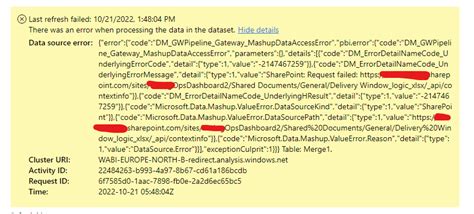 Solved Gateway Refresh Error Sharepoint Request Failed Microsoft