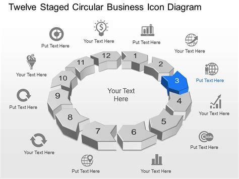 Twelve Staged Circular Business Icon Diagram Powerpoint Template Slide PowerPoint Presentation