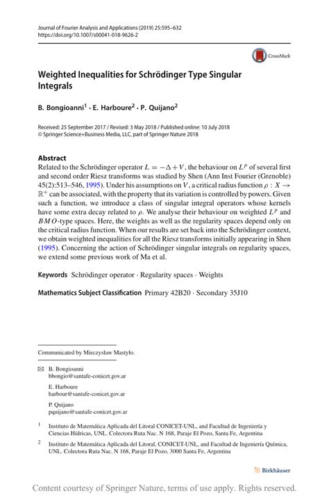 Weighted Inequalities For Schrödinger Type Singular Integrals Request Pdf