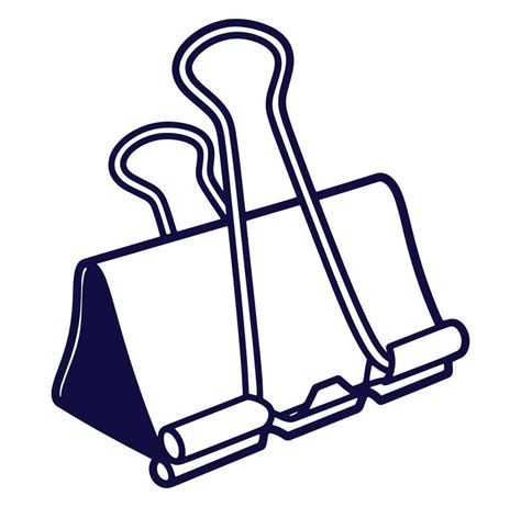 Simple Illustration Of A Binder Clip Isolated On A White Background