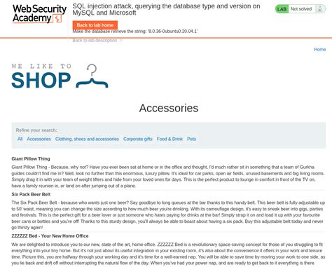 Sql Injection Attack Querying The Database Type And Version On Mysql