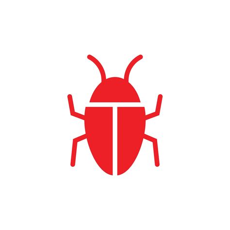 Eps10 Red Vector Program Bug Animal Icon Isolated On White Background