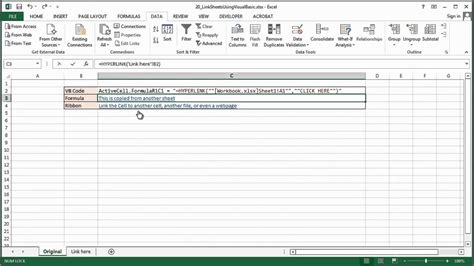 How To Link Sheets Using Visual Basic In Excel Ms Excel Tips Youtube
