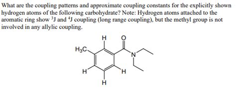 Solved What Are The Coupling Patterns And Approximate