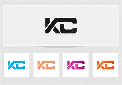 미니멀한 Kc 로고 디자인 Kc 레터 로고와 모던한 트랜디함 프리미엄 벡터