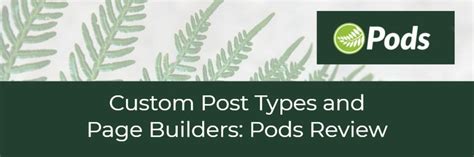 custom post types and page builders pods review webtng