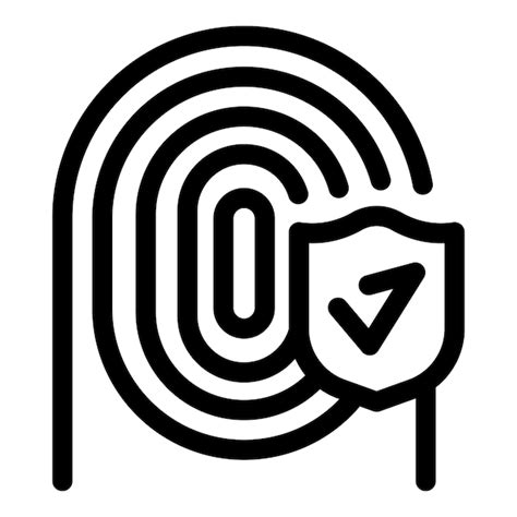 Premium Vector Fingerprint Scan Providing Security With Shield And Check Mark Icon