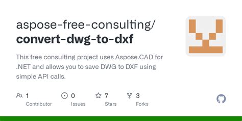 GitHub Aspose Free Consulting Convert Dwg To Dxf This Free Consulting Project Uses Aspose CAD