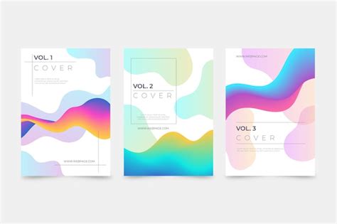 그라데이션 추상 모양 커버 컬렉션 무료 벡터