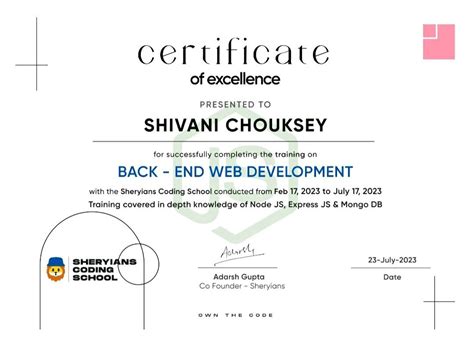 Backenddevelopment Node Mongodb Shivani Chouksey