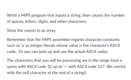Solved Write A MIPS Program That Inputs A String Then Chegg Com