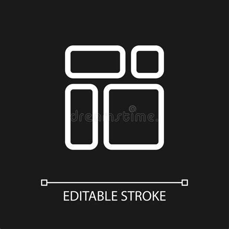 content blocks pixel perfect white linear ui icon for dark theme stock