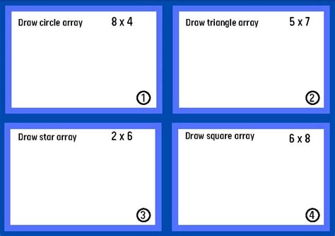 Draw Shapes Array To Show Each Array Multiplication Problems 16 Task Card