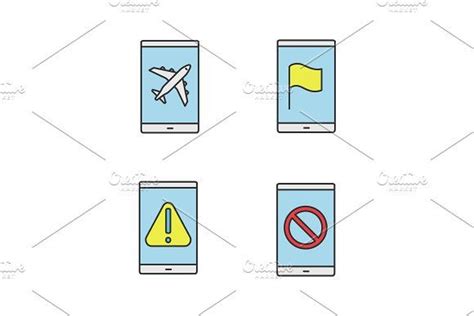 Smartphone Apps Color Icons Set Smartphone Apps Icon Set Smartphone