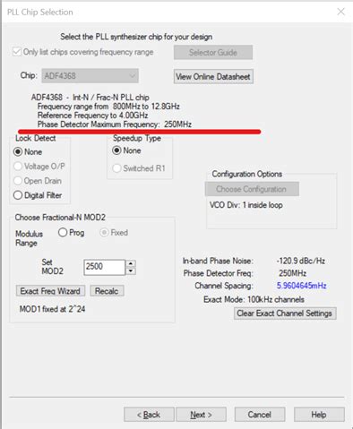 ADIsimPLL Phase Detector Frequency Limit For ADF4368 Q A RF And Microwave EngineerZone