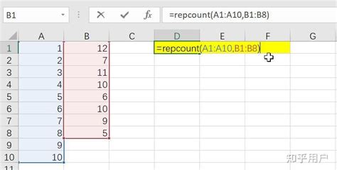Excel统计a列（含在b列重复出现的）中含b列的数据一共多少个？ 知乎