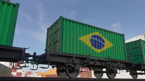 브라질의 국기가있는 컨테이너 철도 운송 3d 일러스트레이션 브라질 국기에 대한 스톡 사진 및 기타 이미지 브라질 국기 브라질 문화 컨테이너선 Istock