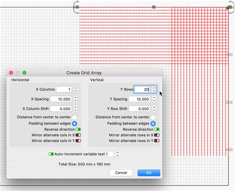 Creating A Grid Tips And Tricks LightBurn Software Forum
