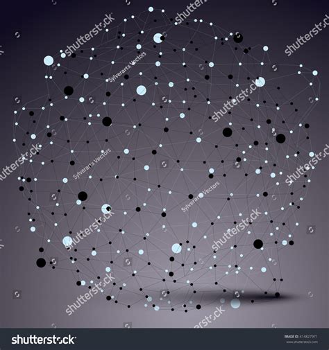 Abstract Asymmetric Vector Monochrome Structure Black Stock Vector