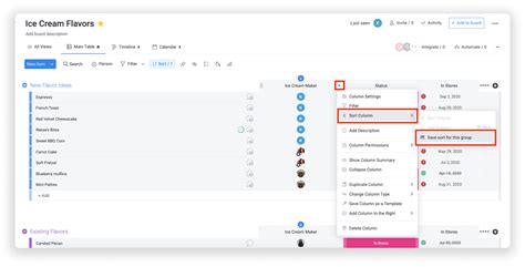 How To Sort Columns And Items Support