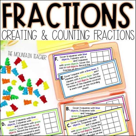 Creating Fractions Activity 1st 2nd Or 3rd Grade Fraction Center