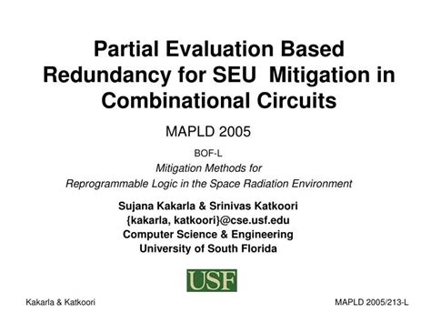 Ppt Partial Evaluation Based Redundancy For Seu Mitigation In Combinational Circuits