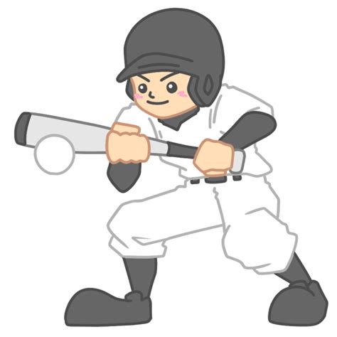 バントする打者 男性 イラストせんせい 使いやすいフリー素材集