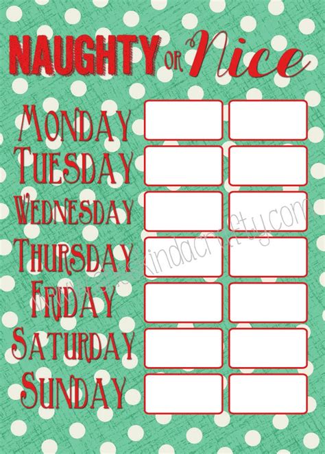 Naughty Or Nice Charts Free Printable Shes Kinda Crafty