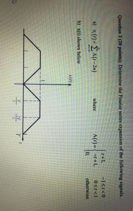 Solved Question 2 20 Points Determine The Fourier Series