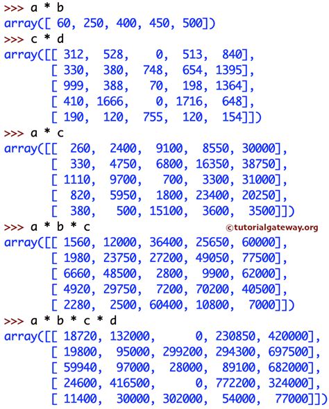 Python Numpy Arithmetic Operations