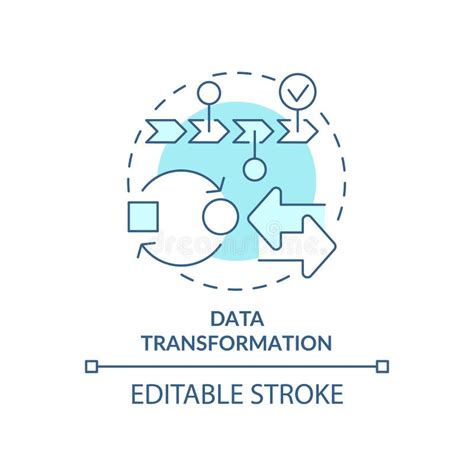 Data Transformation Turquoise Concept Icon Stock Vector Illustration