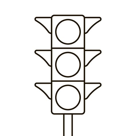 Signal Electric Traffic Light Line Icon Stoplight Direction Control