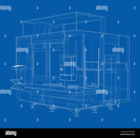 Metalworking Cnc Milling Machine Vector Stock Vector Image And Art Alamy