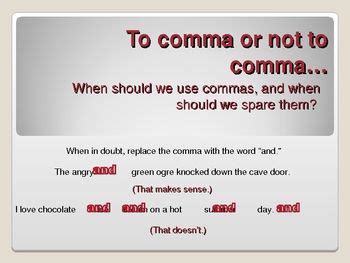 Rules Of The Comma Powerpoint Presentation With Bouncing Comma Powerpoint Presentation