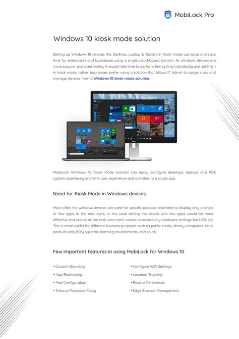 PPT Windows 10 Kiosk Mode PowerPoint Presentation Free Download ID 8158569