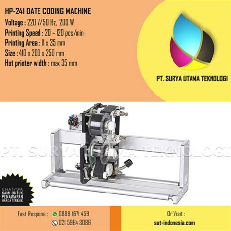hp 241 date coding machine pt surya utama teknologi