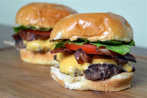 Homemade Bacon Cheese Smash Burgers Food