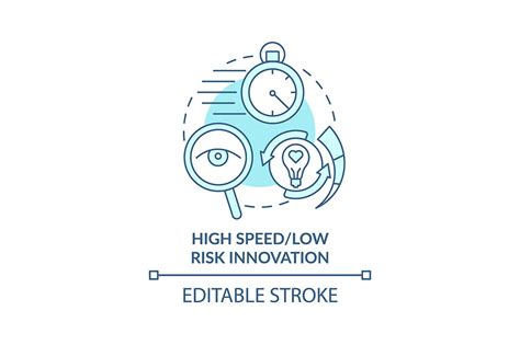 High Speed And Low Risk Innovation Outline Icons ~ Creative Market