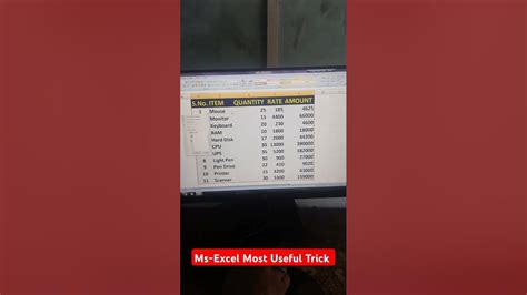 ms excel most useful trick computertricks exceltricks shorts video youtube