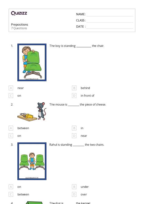 Prepositions Worksheets For Nd Class On Quizizz Free Printable