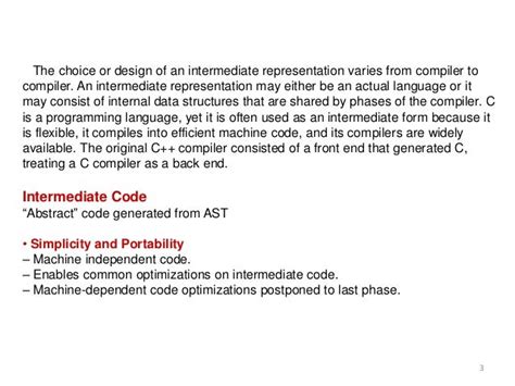 intermediate code generation