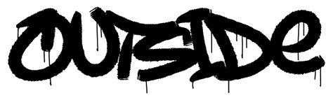 외부 낙서 흑백 에어 브러쉬 스프레이 페인트 타이포그래피 검은색에 대한 스톡 벡터 아트 및 기타 이미지 검은색 그래피티 길거리 스타일 Istock