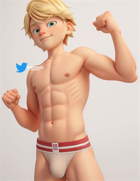 Adrien Agreste Ladybug Мальчики позирование Пресс парня Мужское тело
