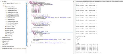 Hands On With Jagged Arrays In Java Minimum Finder Project Designed Sayyad Jakeer Hussain