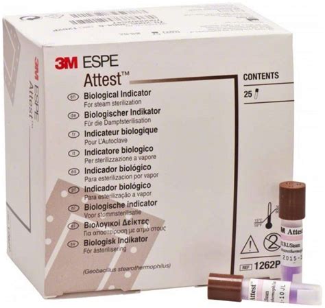3m Attest Biological Indicator 48hr Incubation Steam Sterilization 25 Pk Clinaide