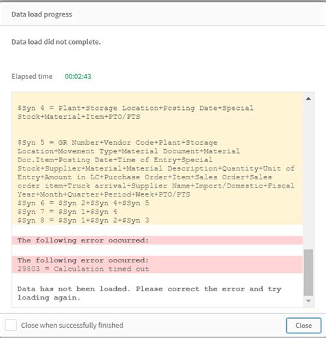 Solved Data Load Error Qlik Community 2039918