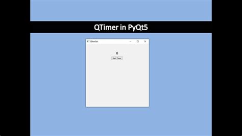 qtimer in pyqt5 youtube