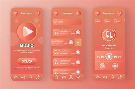 Music Ui Mobile App Interface Design Royalty Free Vector