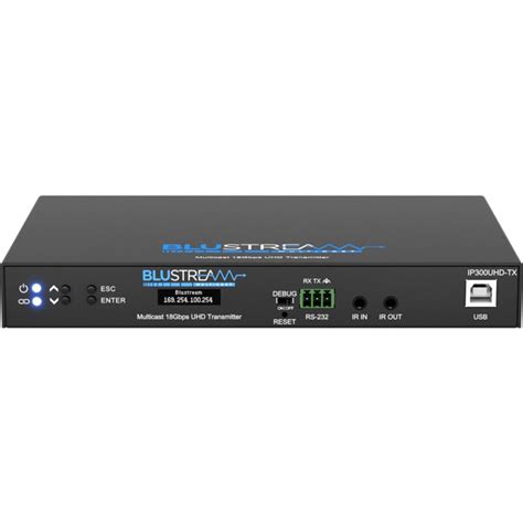 BLUSTREAM IP UHDTX IP MULTICAST UHD GBPS VIDEO TRANSMITTER OVER GB IR RS USB KVM